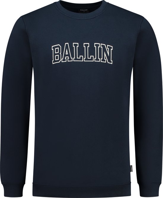 Ballin Amsterdam - Heren Regular fit Sweaters Crewneck LS - Navy - Maat ...