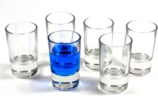 Straight Shot Glasses Set of 6 - 4cl (40ml) - Modern Glass Shot Glasses ...