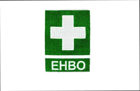 EHBO Patch - Opstrijk Embleem met EHBO Logo - Groen/Wit - 6 x 8 cm | bol