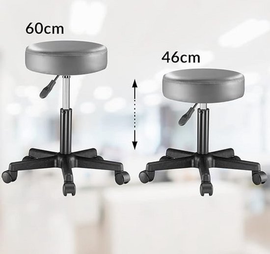 rolkruk - Roller Stool with Footrest Office Stools Height adjustable | bol