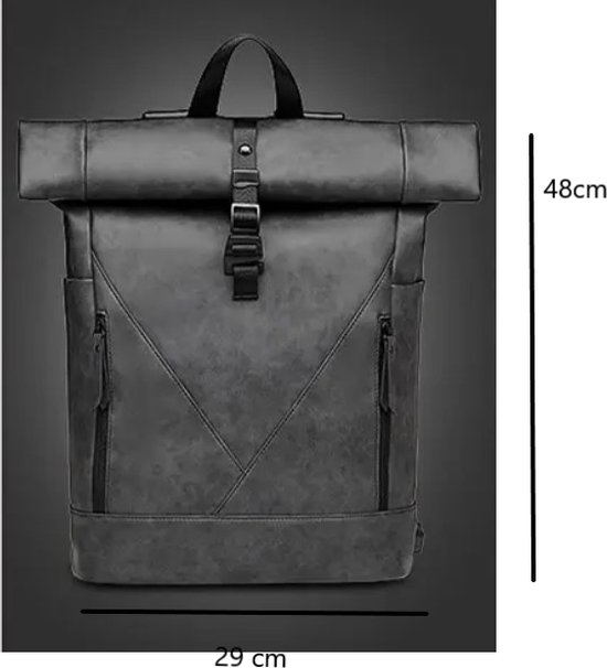 Manks Collections ® Rolltop Laptop Rugzak tot 17 laptop inch - Rugtas ...