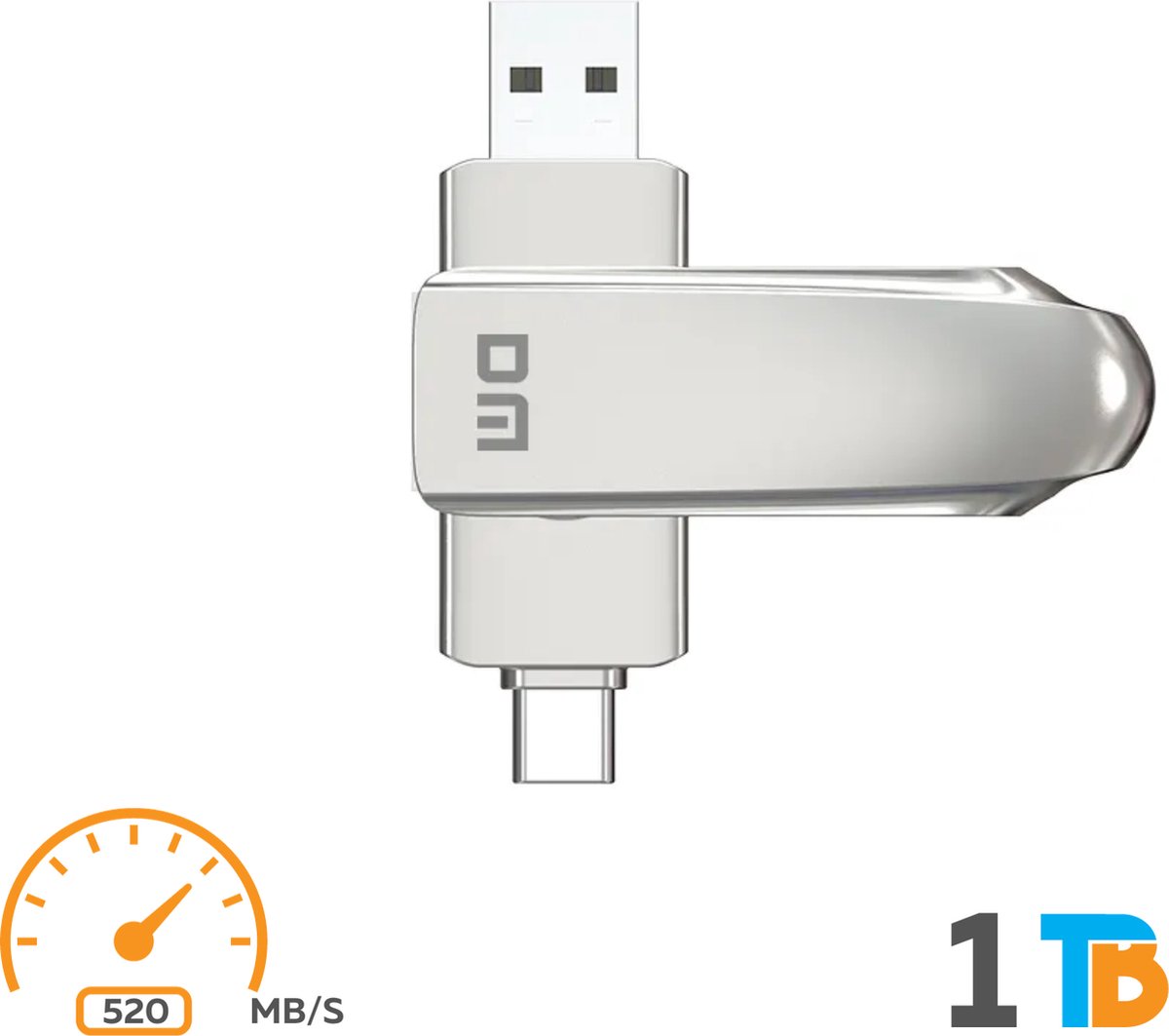 Clé USB SSD - 1 To de stockage - SSD Externe - USB C / USB 3.2 - 520 Mo ...