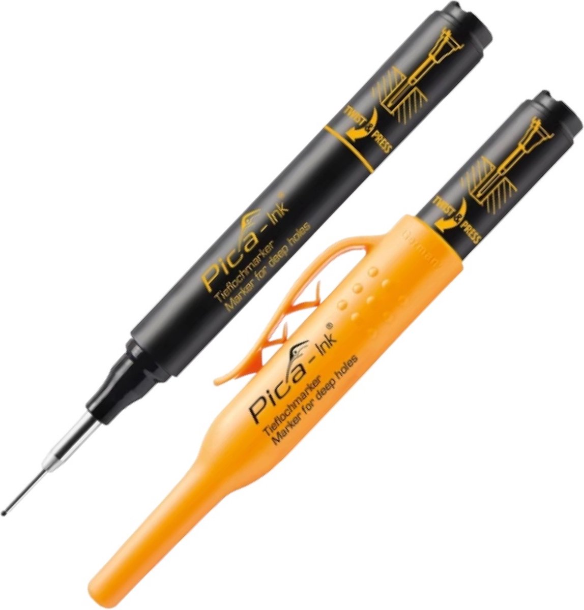 Pica Markeerstift 150/46 voor diepe gaten - permanent - Zwart | bol