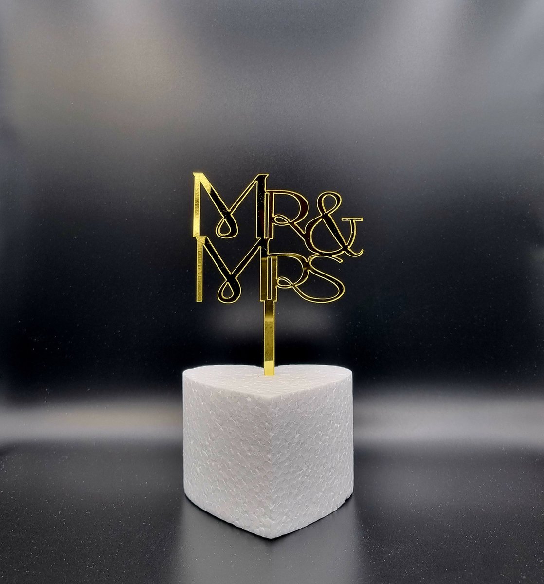 MR & MRS - Taart Topper - Acryl - Goud | bol