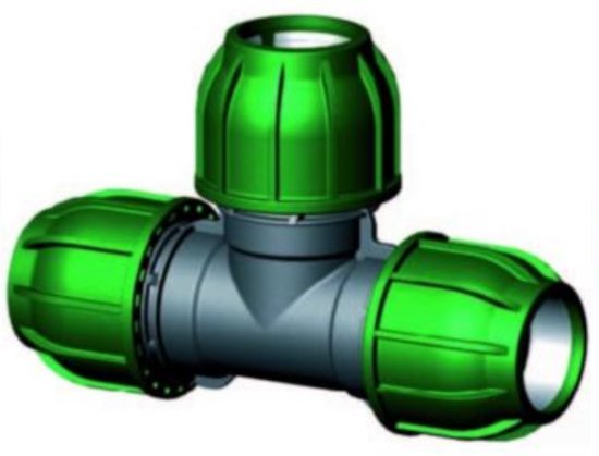 Tyleen PP klemkoppeling T-stuk 32 x 32 x 32mm | bol