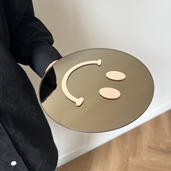 Beige Smiley Spiegel - 20cm - Beige | bol.com