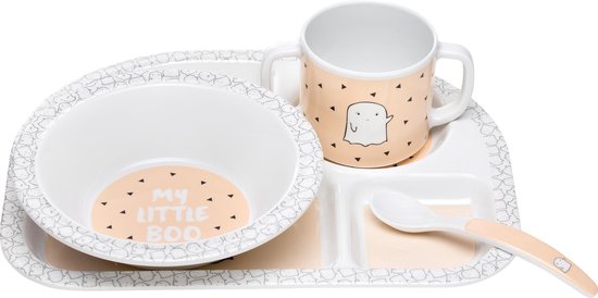 Lässig servies-setje Melamine/Silicone Lil' Spookies peach | bol.com