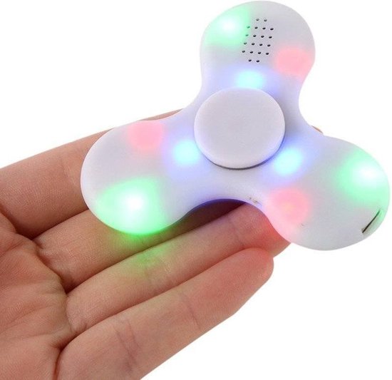 Hand Spinner LED verlichting Bluetooth Speaker Wit | bol.com