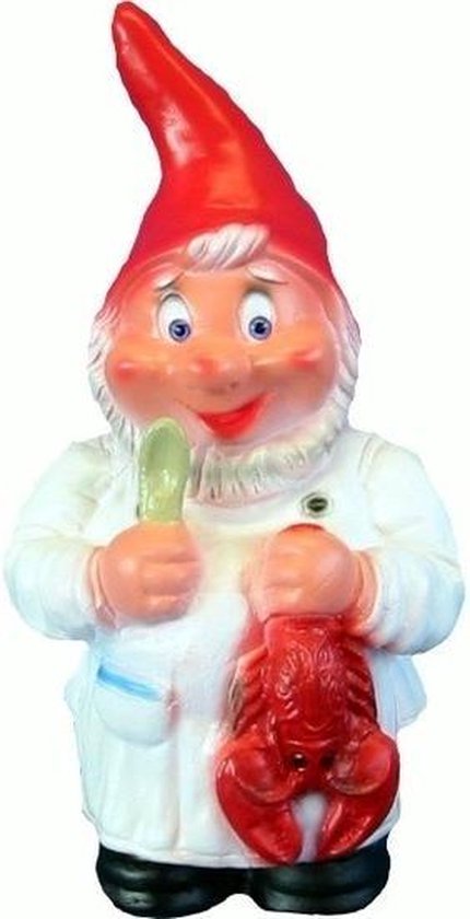 Tuinkabouter rode muts kok met kreeft 30 cm | bol.com