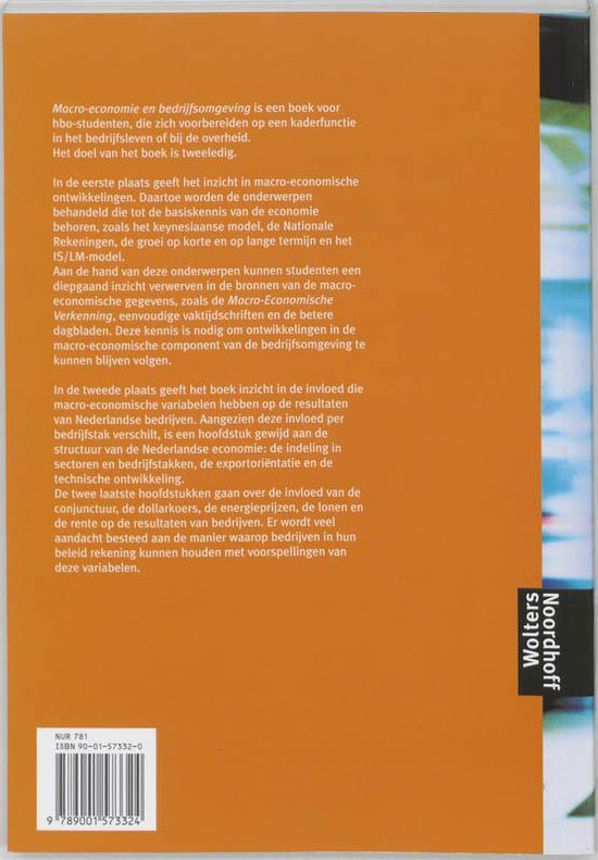 Macro-economie en bedrijfsomgeving | 9789001573324 | W. Hulleman | Boeken | bol