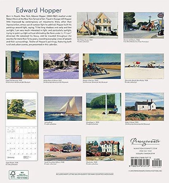 Edward Hopper 2016 Wall Calendar, Edward Hopper | 9780764970719 ...