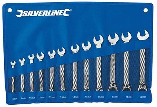 Silverline Omschakelbaar ratelsleutel Set - 12 Delig | bol.com