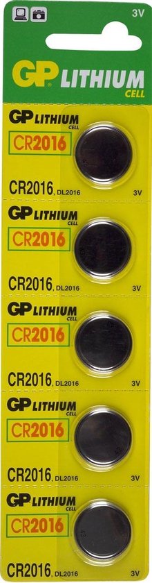 Doosje GP Lithium CR2016 3V Knoopcel 20x 5 stuks | bol.com