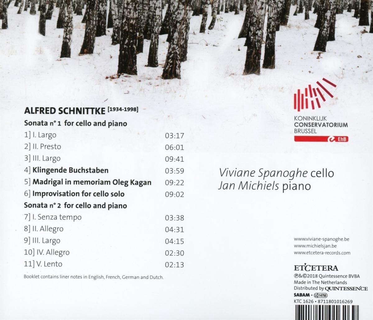 Spanoghe Viviane & Jan Michiels - Sonatas For Cello & Piano (CD), Jan ...