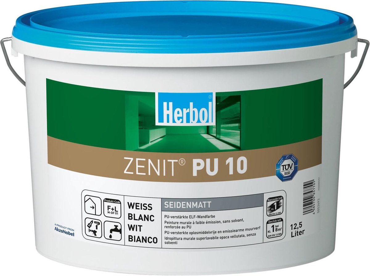 Herbol Zenit PU 10, Verf, Kant-en-klaar gemengd, Beton, Gipsplaat, Muur ...