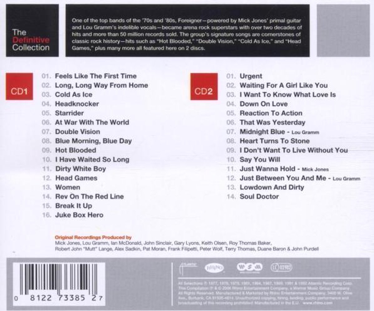 Definitive Collection, Foreigner | CD (album) | Muziek | bol.com