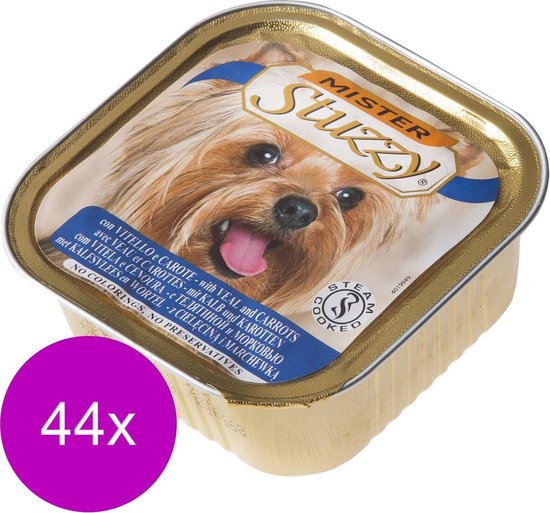 Mister Stuzzy Dog Paté 150 g - Hondenvoer - 44 x Kalf&Wortel | bol