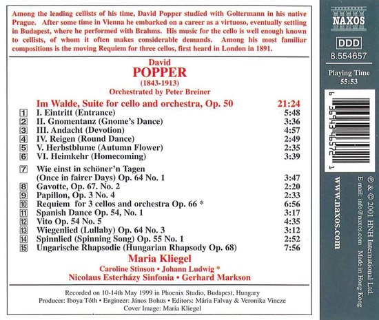 Maria Kliegel - popper: Romantic Cello Showpieces (CD), Maria Kliegel ...