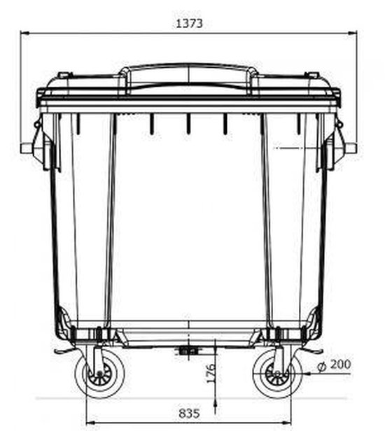 ESE 4 wiel afvalcontainer 1100 liter blauw | bol
