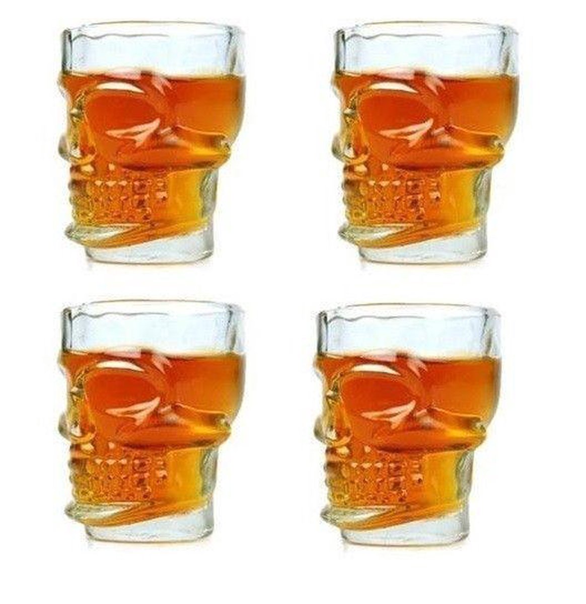 Skull head shot glaasjes (set van 4 shot glaasjes 60 ml) | bol.com