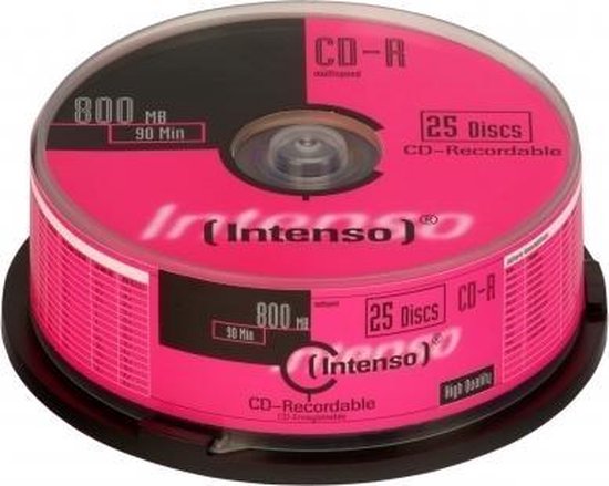 CD-R Intenso 800MB 25pcs CakeBox multispeed | bol.com