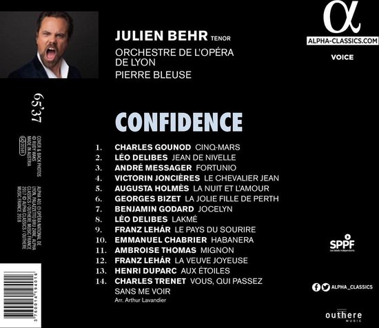 Julien Behr - Orchestre De L'opera De Lyon & Pierr - Confidence (CD ...