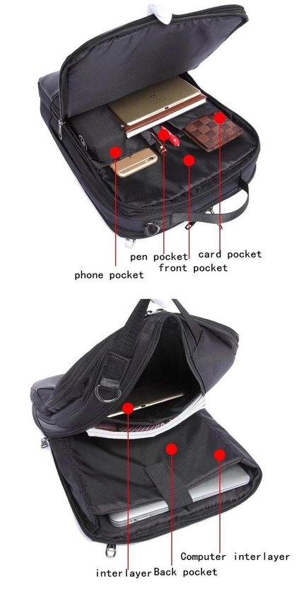 Rugtas laptoptas backpack multifunctioneel 3 in 1 - Donkerblauw | bol.com