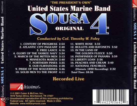 Sousa Original 4, United States Marine Band | CD (album) | Muziek | bol.com