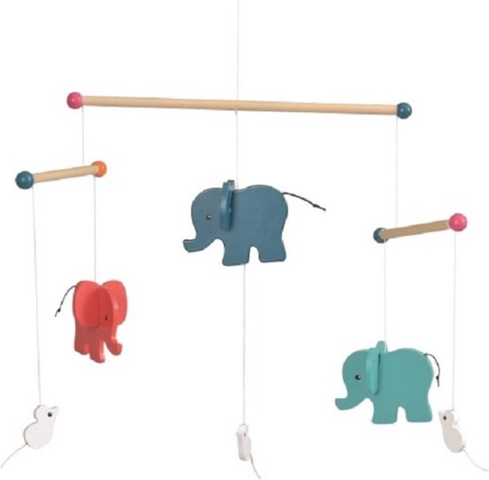 mobiel Olifant Muis hout 40 x 40 cm | bol.com
