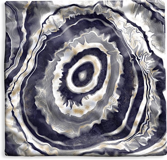 Kussenhoes 45x45 cm - Agaat - Goud - Geode steen - Marmer - Katoen ...