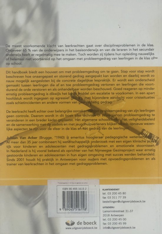 Probleemgedrag in de klas en agressie op school | 9789045516158 ...