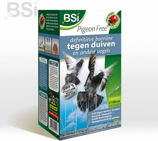 BSI - Pigeon Free Duivenpinnen van 100 % Inox - Afweer van vogels - Bescherm gebouwen... | bol
