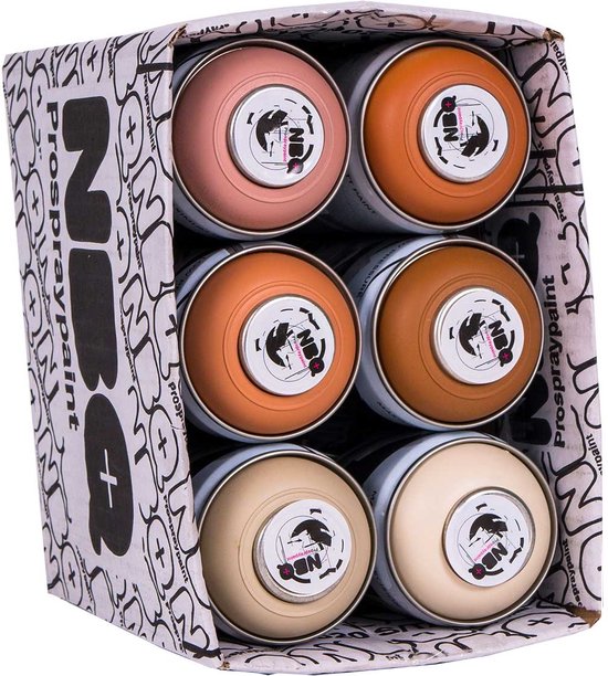 NBQ Slow Pro - Spray Paint - Skin Tones - voordeelpakket van 6 kleuren ...