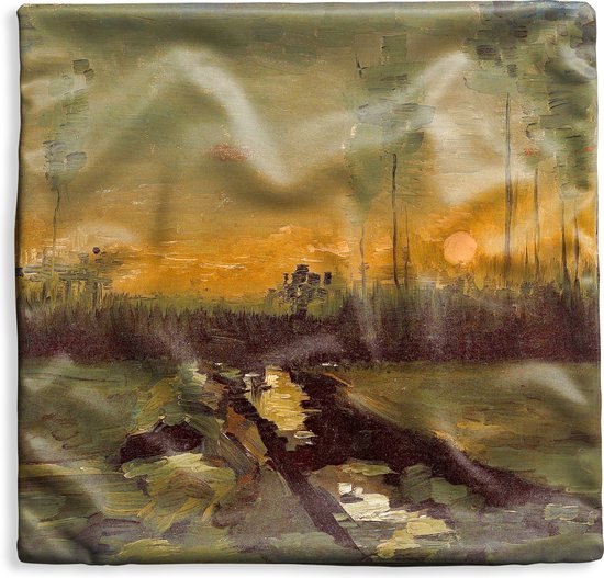 Kussenhoes 60x60 cm - Avondlandschap in de schemering - Schilderij van Vincent van... | bol.com