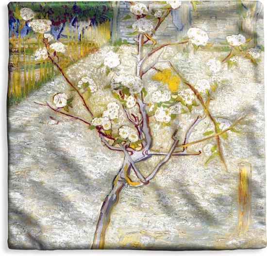 Kussenhoes 45x45 cm - Perenboompje in bloei - Schilderij van Vincent van Gogh - Katoen... | bol.com