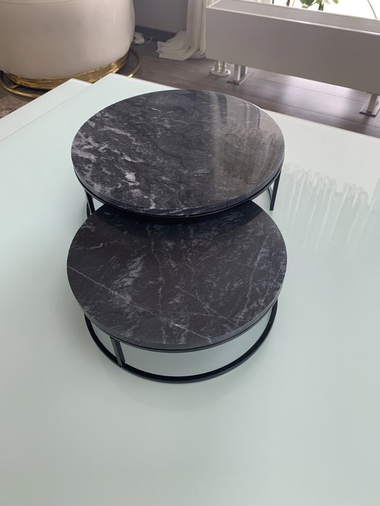 Fantasyhome - Marmeren dienblad - Marmer - Dienblad - Zwarte marmer | bol