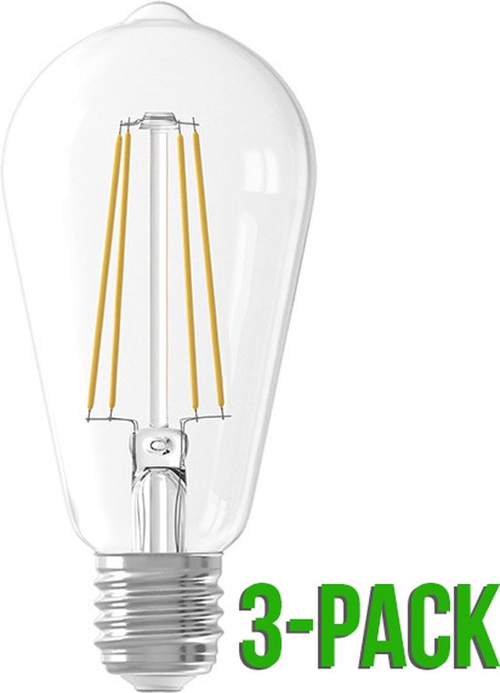 LED Filament Lamp ST64 4Watt E27 dimbaar helder 2700K 3-pack | bol