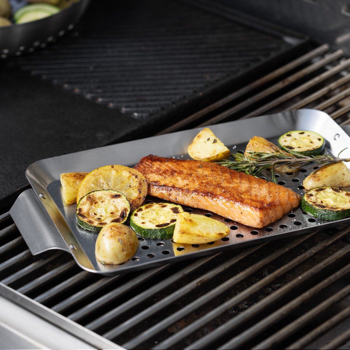 Navaris BBQ rooster en tray - Barbecuerooster voor vlees vis en ...