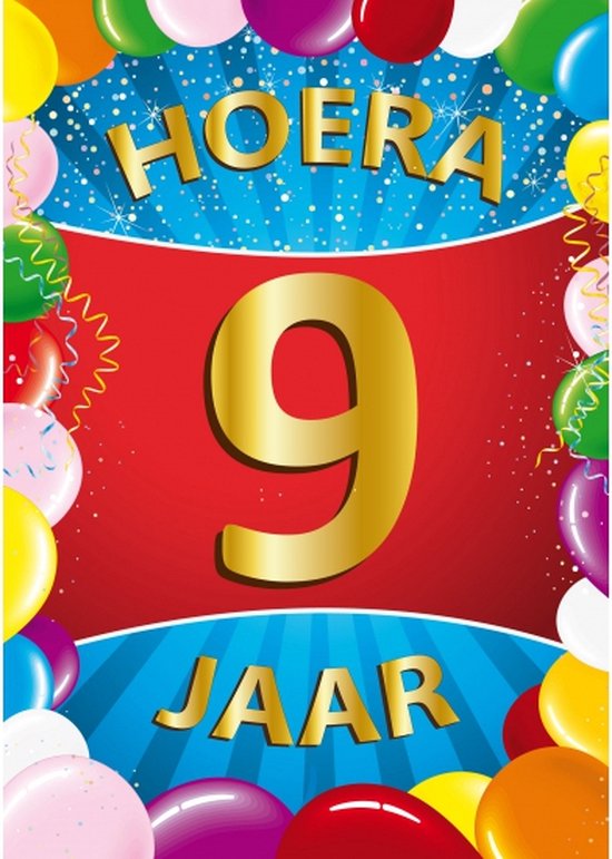 Versiering 9 jaar mega deurposter | bol