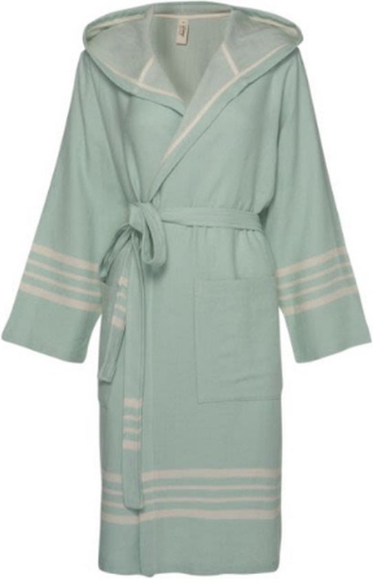 Hamam Badjas Sun Mint - S - korte sauna badjas met capuchon ...
