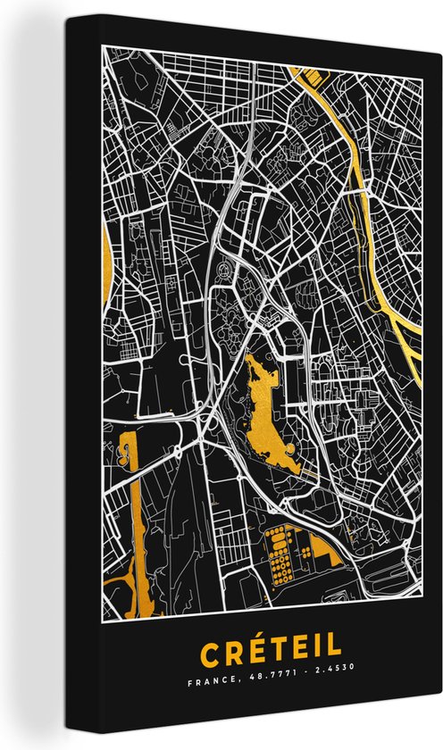 Toile Peinture Plan d'Etage - Plan de Ville - Créteil - France - Carte ...