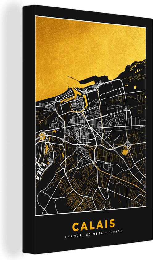 Canvas schilderij 120x180 cm - Wanddecoratie Kaart – Stadskaart ...