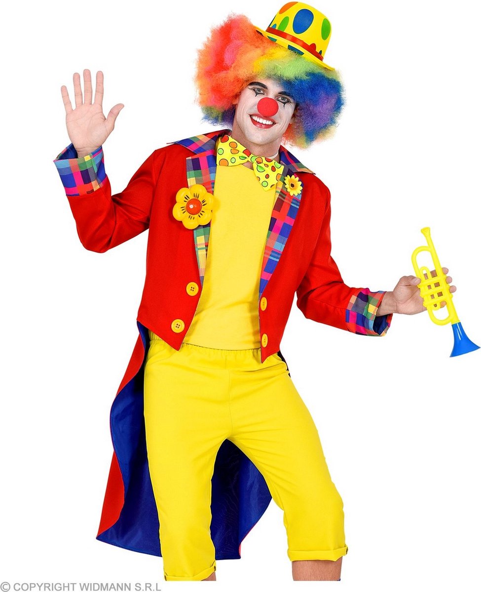 Clown & Nar Kostuum | Jas Met Een Lach Clown Slipjas Rood Man | XL ...