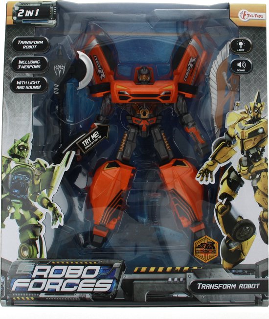 Roboforces Transform Robot 2 in 1 Oranje | bol