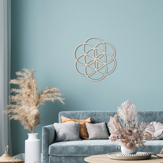 Mandala Eternal Flower - woondecoratie - hout doorsnede 50 cm | bol.com