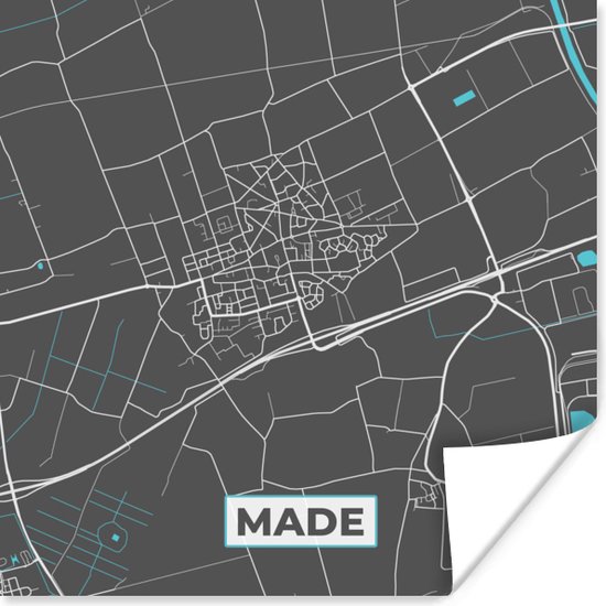 Poster Plattegrond - Kaart - Made - Stadskaart - 30x30 cm | bol