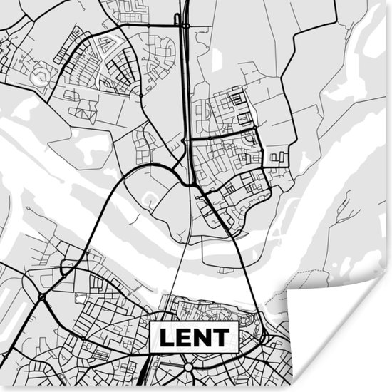 Poster Plattegrond - Lent - Kaart - Stadskaart - 30x30 cm | bol