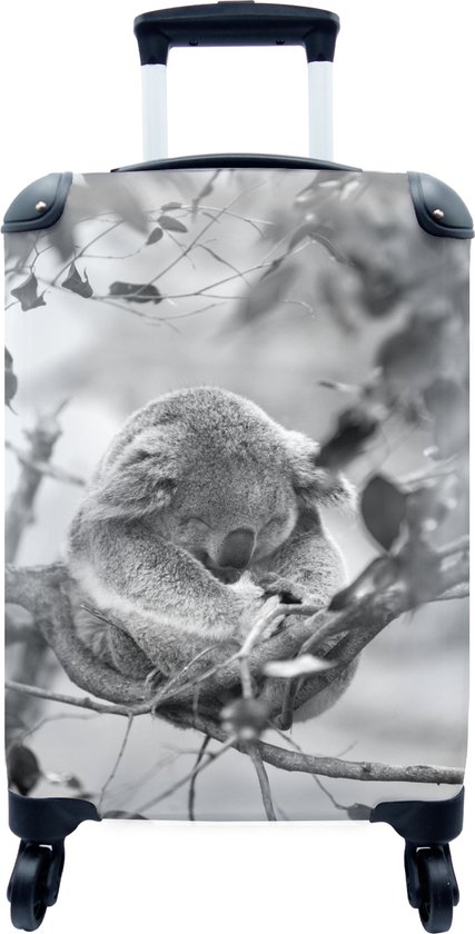 Koffer - Een koala op een tak - zwart wit - Past binnen 55x40x20 cm en ...