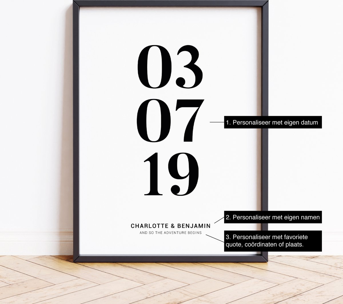 DATE POSTER (A3 - 29,7 x 42 cm) | Gepersonaliseerd met datum ...