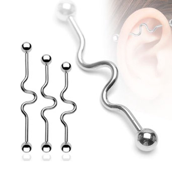 Industrial piercing wave 38mm | bol.com
